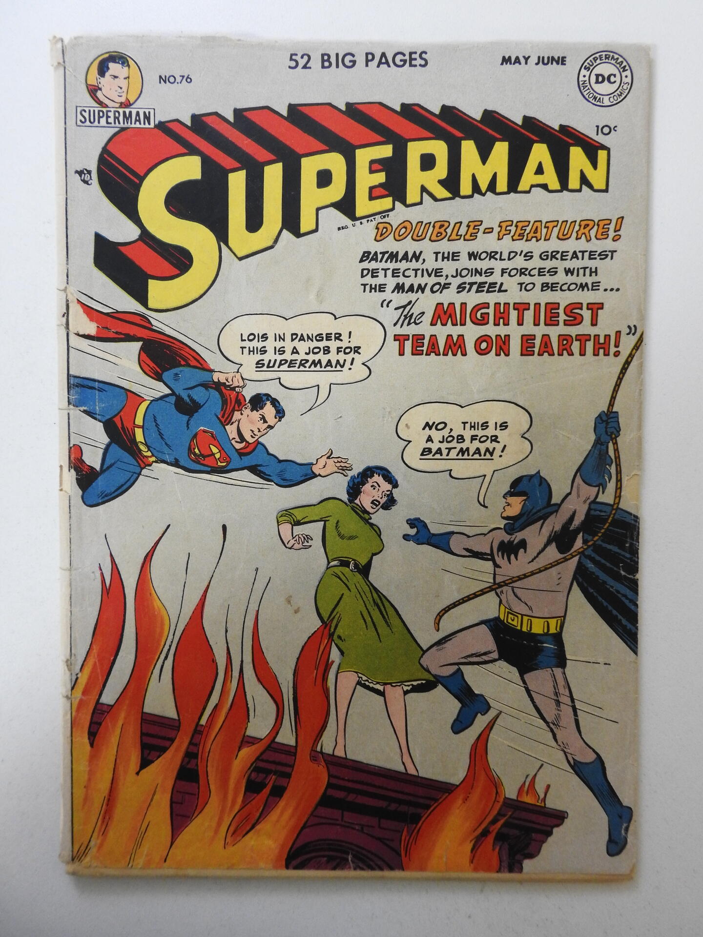 Superman #76 (1952) FR Condition! Cover detached, tape on interior ...
