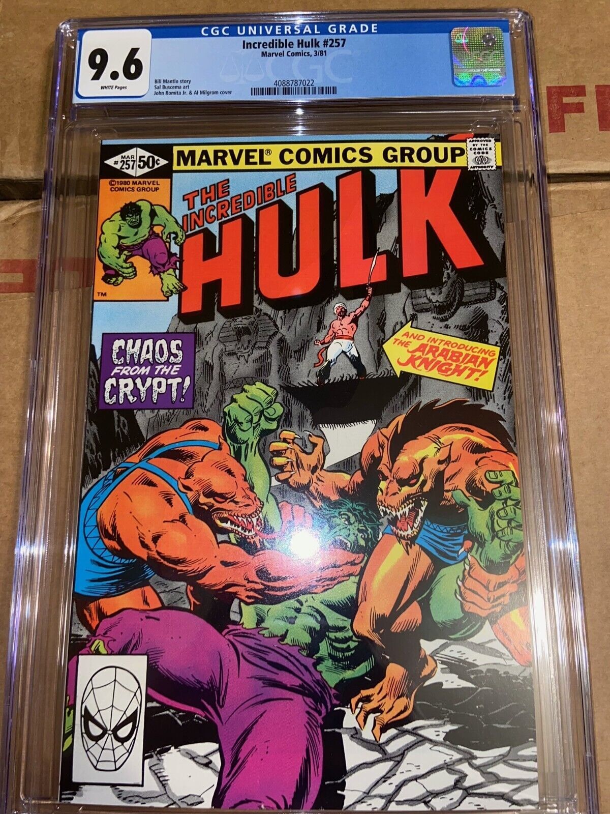 Incredible Hulk 257 (Marvel, 1981) 1st Arabian Knight & War Wagon CGC ...