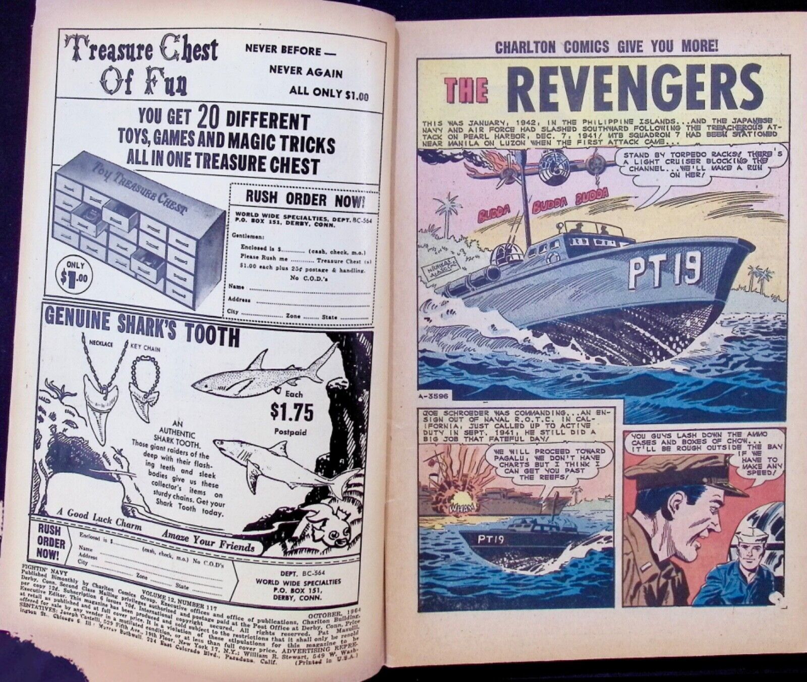 FIGHTIN’ NAVY Comic Issue 117 — 1964 Charlton Comics 32 Pages 12 Cent ...