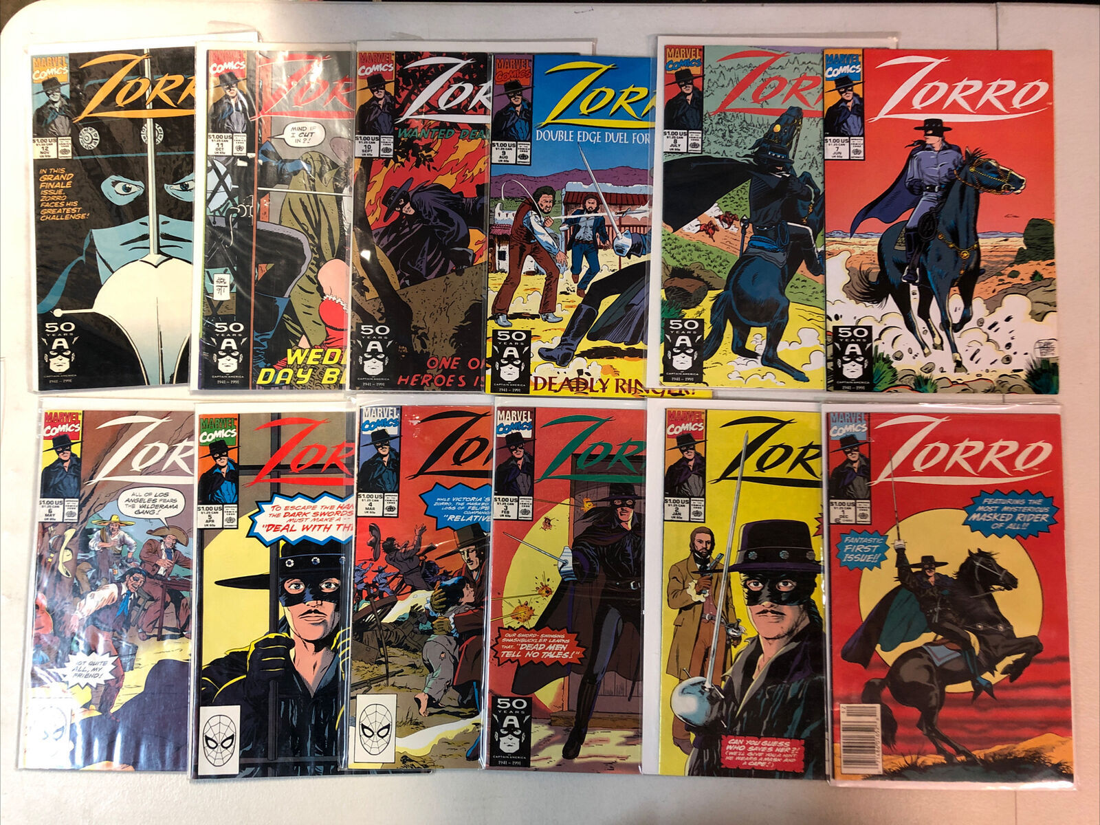 Zorro (1990) #1-12 (VF/NM) Complete Set Run Marvel | Comic Books ...