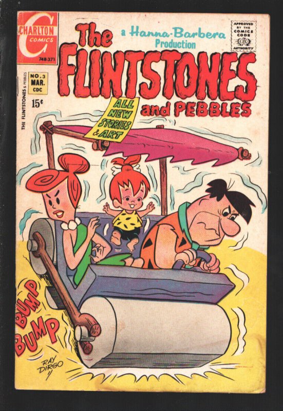 Flintstones and Pebbles #3 1971- Charlton-Ray Dirgo art-Dinosaur pin-up ...