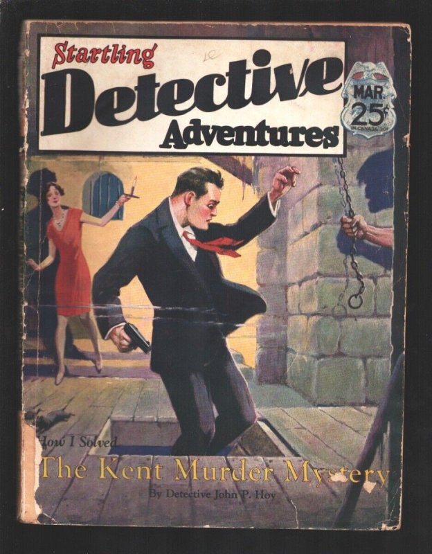 Starling Detective Adventures 3/1930-Death trap cover-Great hard boiled ...