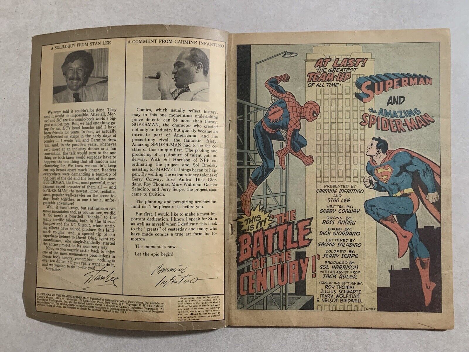 Superman Vs. The Amazing Spider-Man DC Marvel Treasury Edition Presents ...