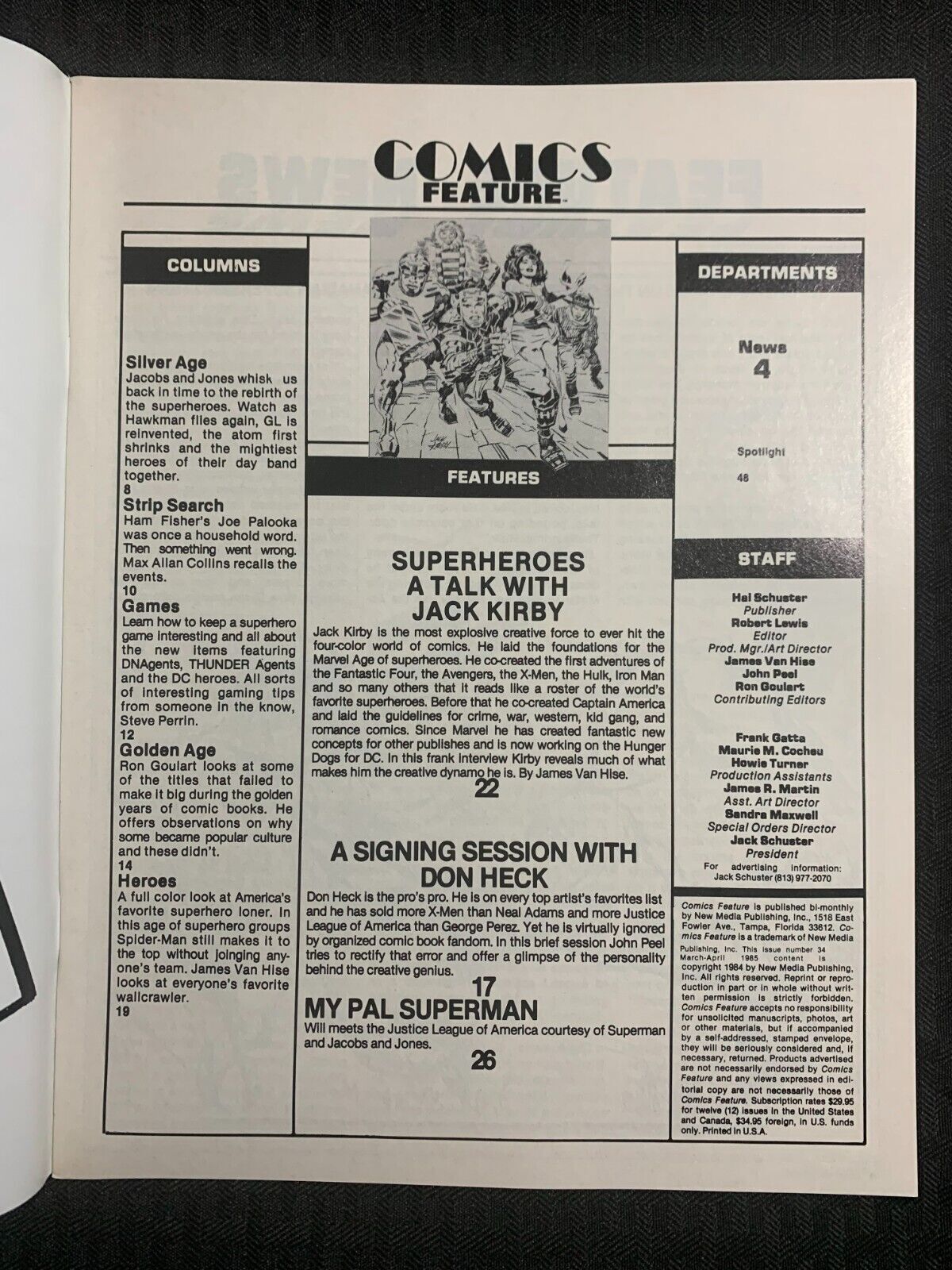 1985 COMICS FEATURE Magazine #34 FVF 7.0 Jack Kirby / John Byrne Hulk ...