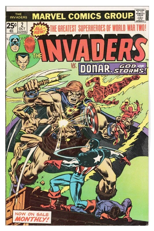 Invaders #2 VINTAGE 1975 Marvel Comics 1st Appearance Brain Drain ...