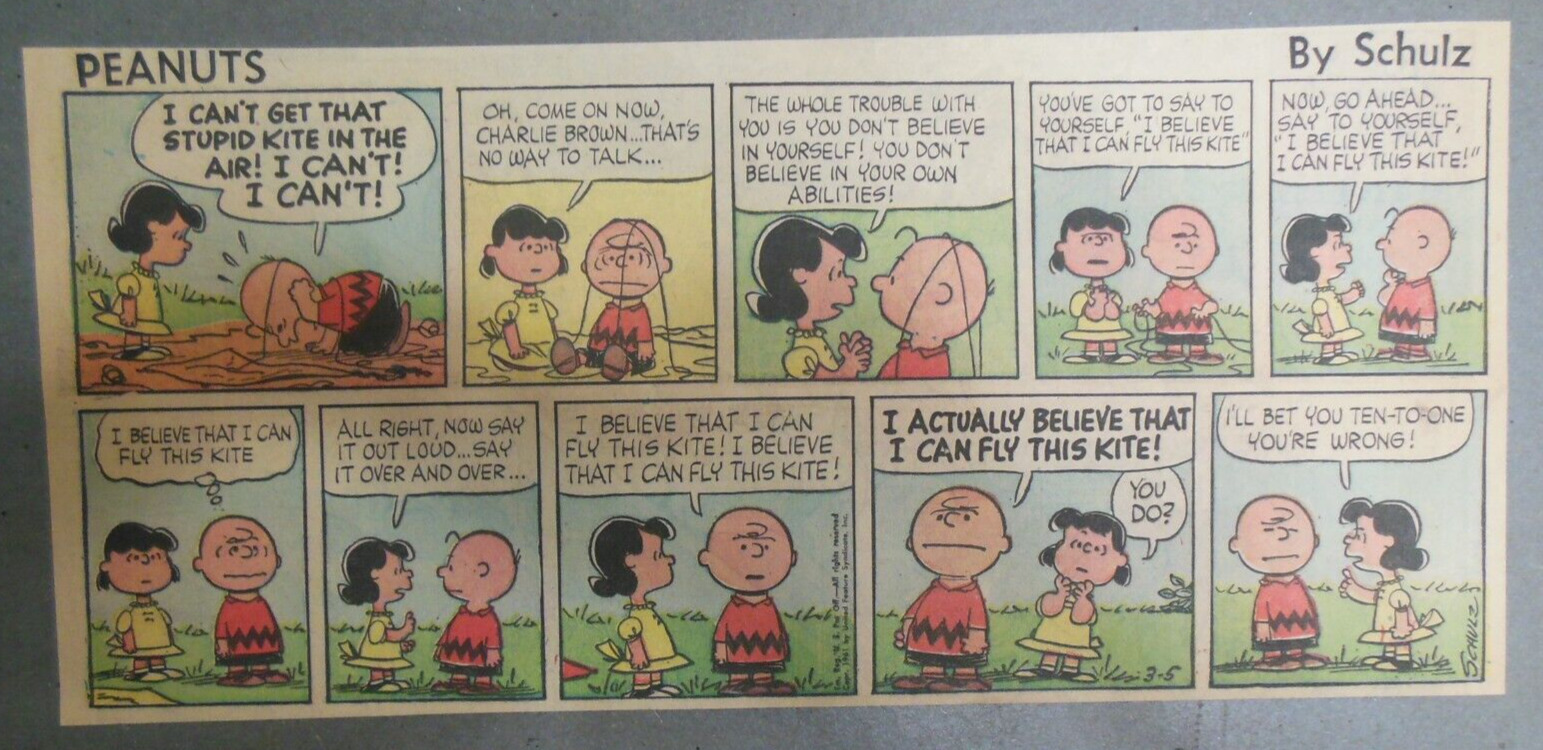 Peanuts Sunday Page by Charles Schulz from 3/5/1961 Size: ~7.5 x 15 ...