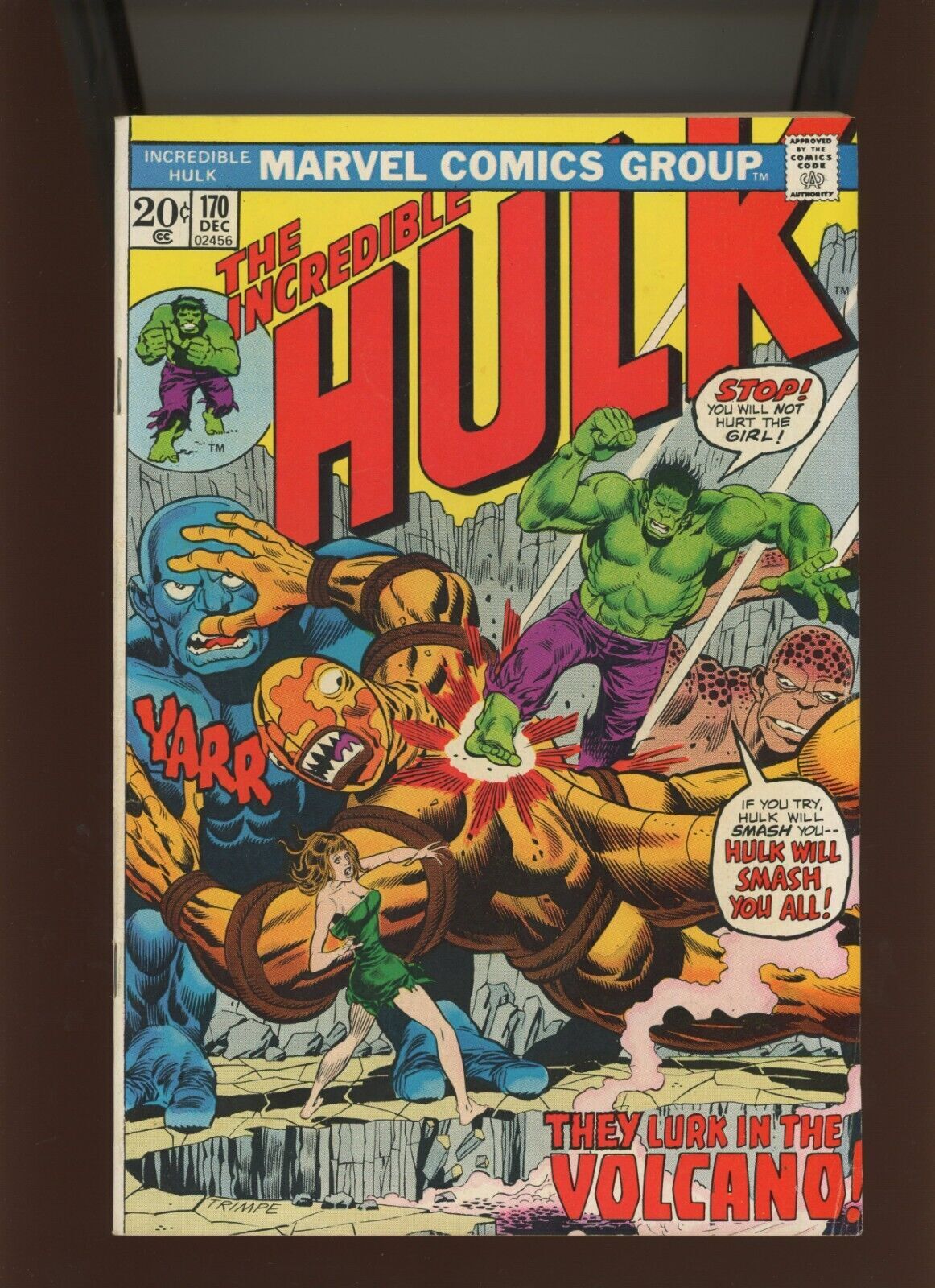 (1973) The Incredible Hulk #170: BRONZE AGE! HERB TRIMPE COVER ART! (6. ...
