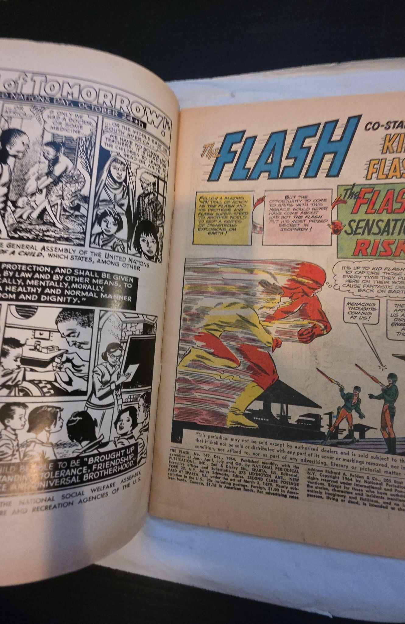 The Flash #149 (1964)with kid flash fasting art sublease b-cover little ...