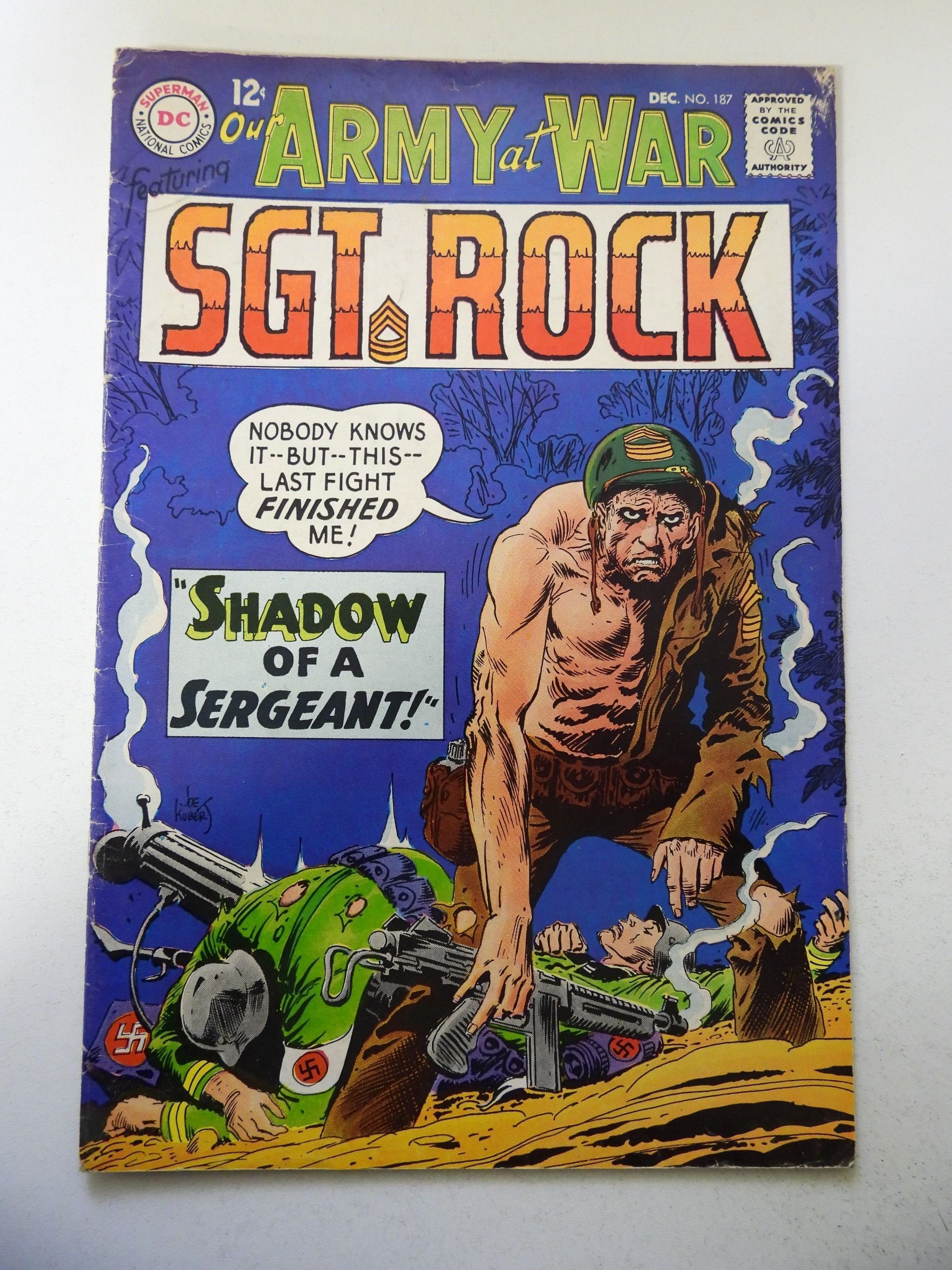 Our Army at War #187 (1967) VG Condition centerfold detached at 1 ...