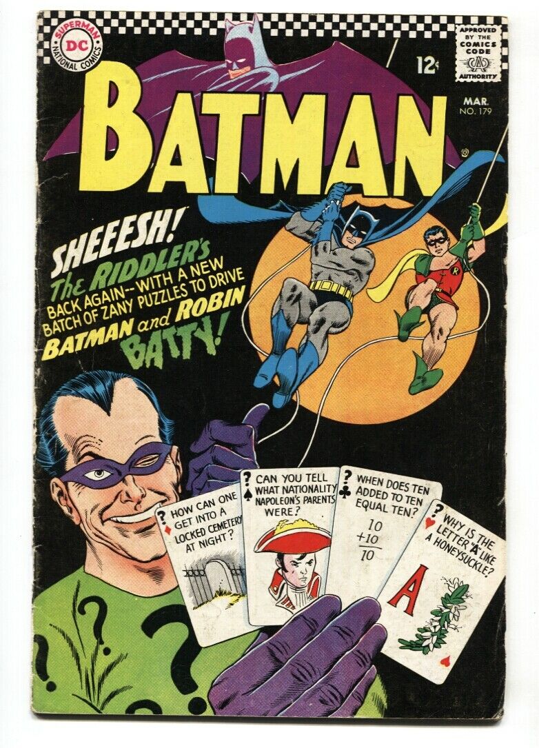 Batman #179 Riddler cover-Comic Book DC - 1966 VG | Comic Books ...