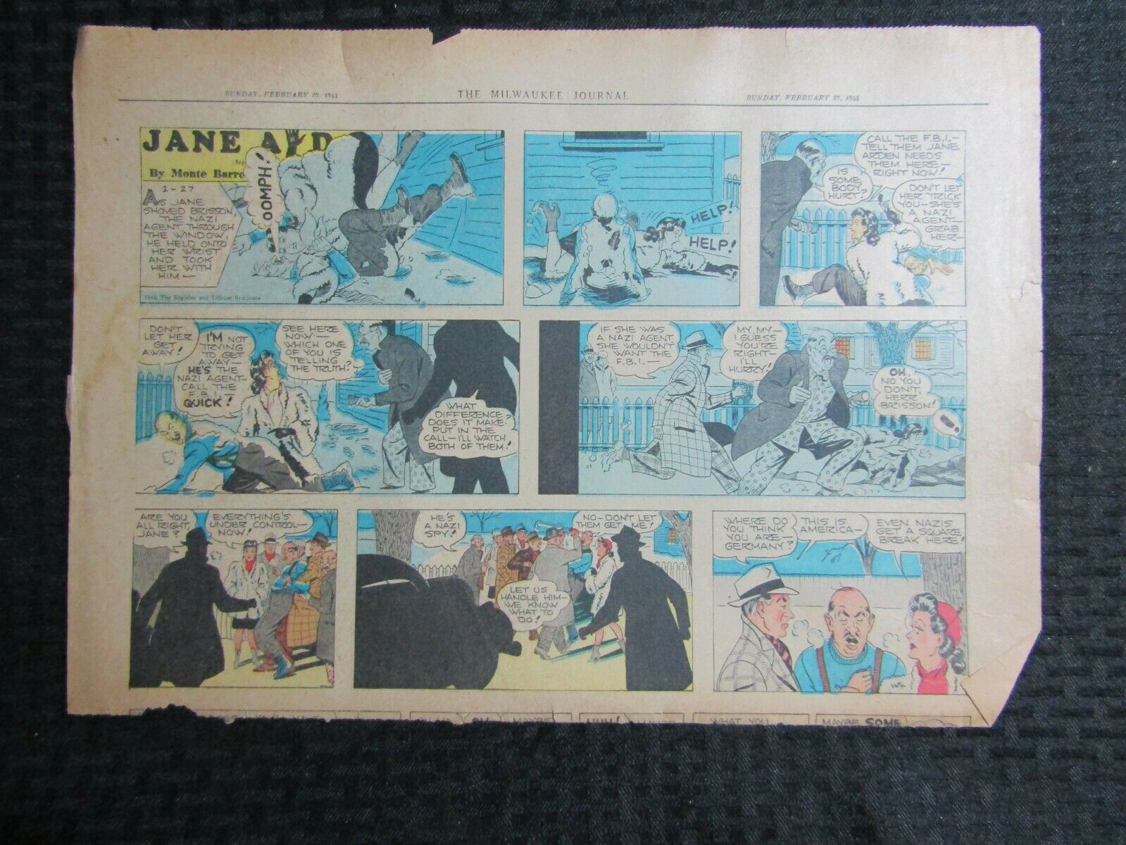 1940s JANE ARDEN Barrett & Ross 15x11" Newspaper Comic Strip LOT B of ...