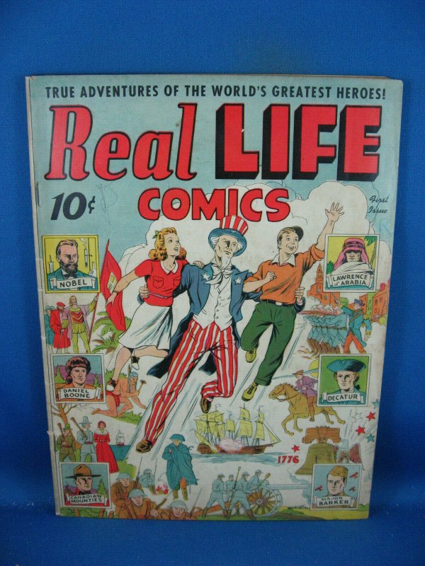 Real Life Comics 1 F- First Issue Lawrence of Arabia and Nazi Story ...