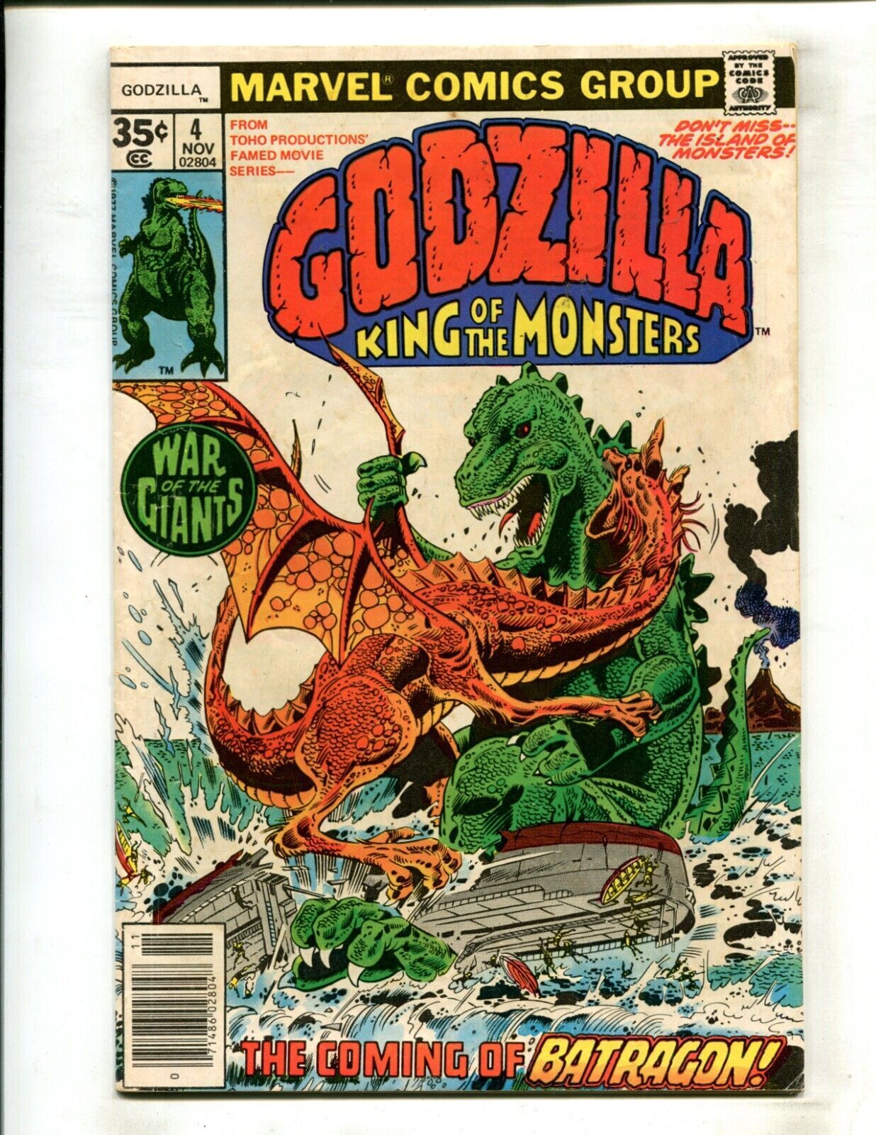 Godzilla #4 (4.5) the Coming of Batragon!! 1977 | Comic Books - Bronze ...