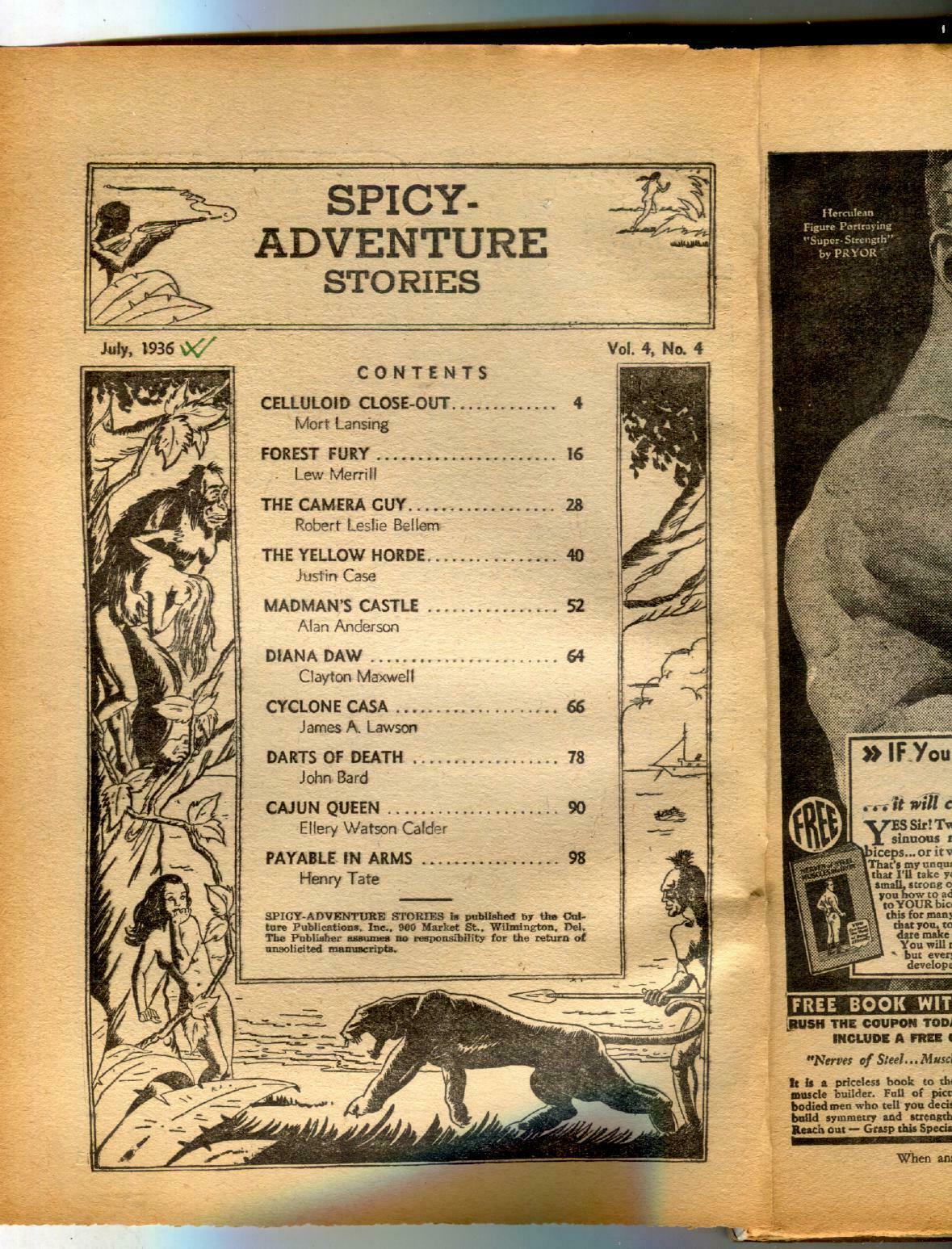 Spicy Adventure Stories Pulp July 1936- coverless reading copy | Comic ...