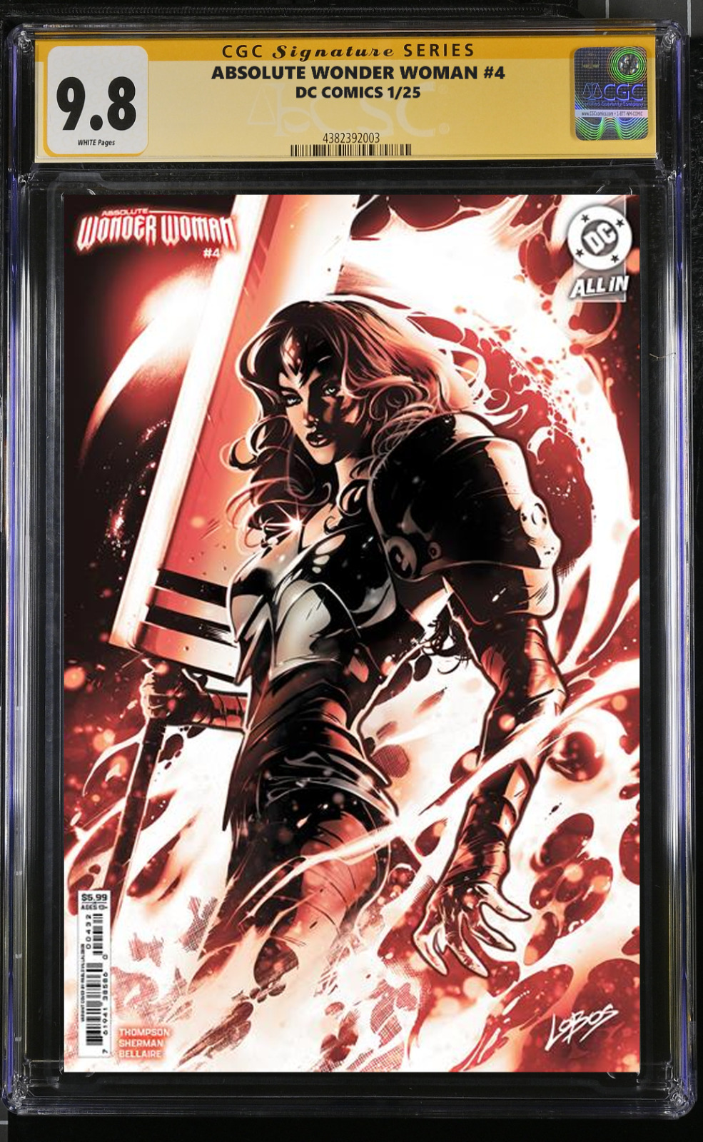 Absolute Wonder Woman #4 CGC SS/RAW Pablo Villalobos VAR Signed Presale ...