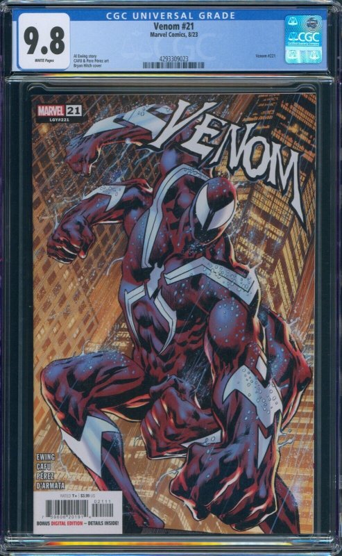 Venom #21 CGC 9.8 White Pages Bryan Hitch Cover A Marvel 2023 HD Scans ...