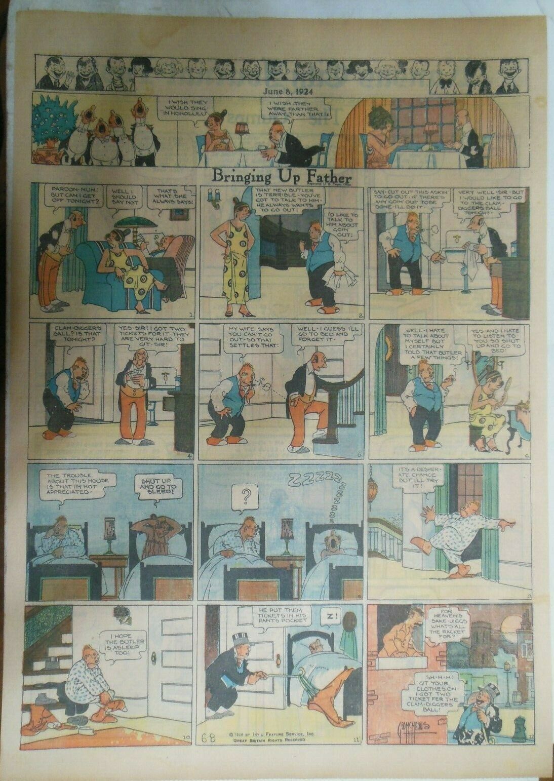 Bringing Up Father Sunday by George McManus from 6/8/1924 Full Page ...