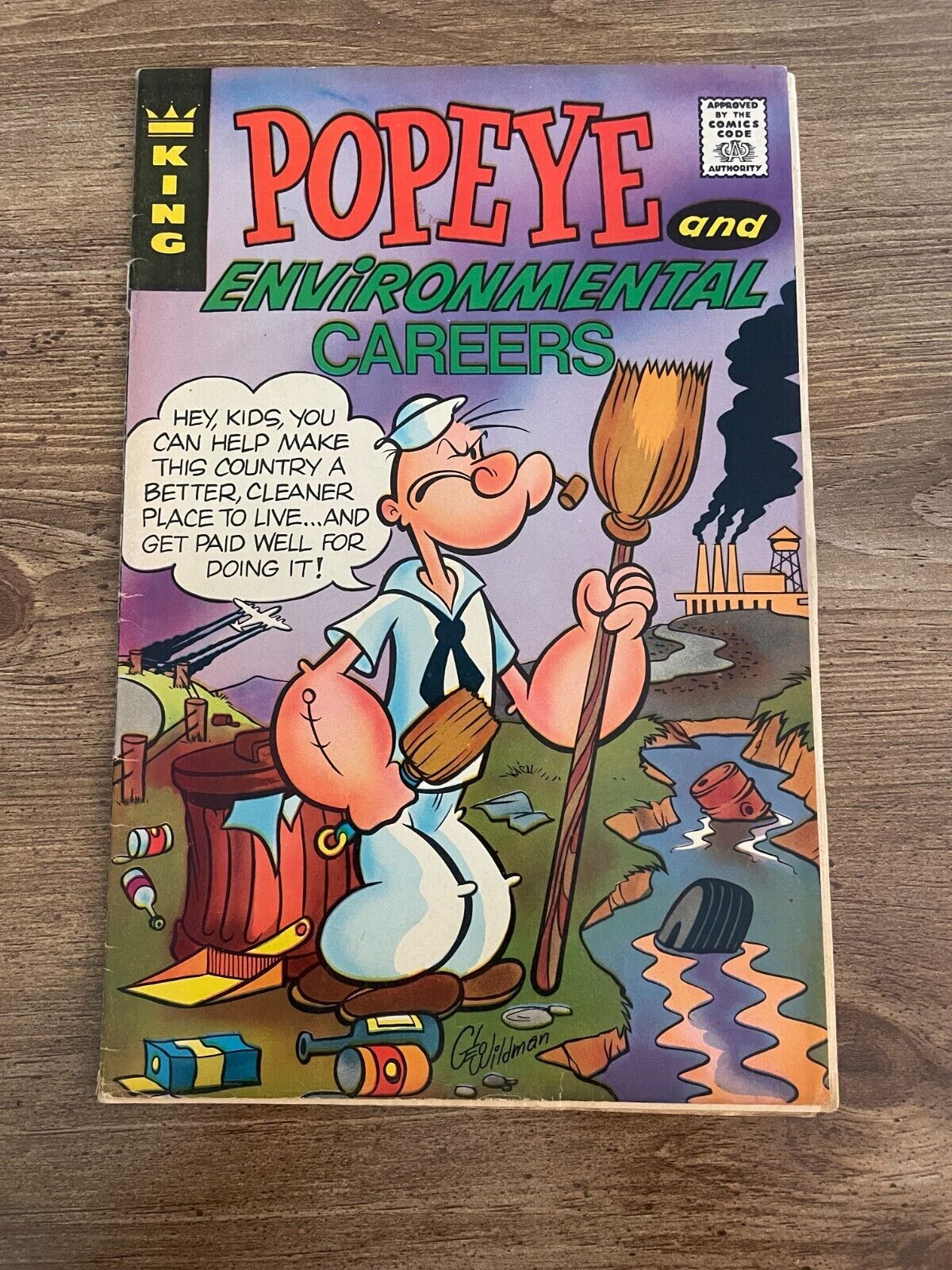 Popeye # E-2 FN- King Comic Book Environmental Careers Wildman Cover ...