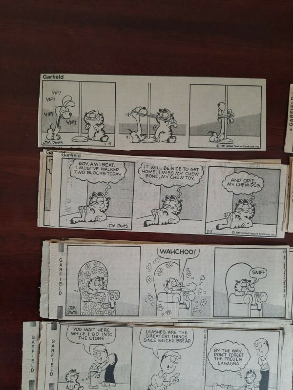 40X Garfield News Paper Comic Strip 1981 lot 7" x 2.5" Vintage good ...