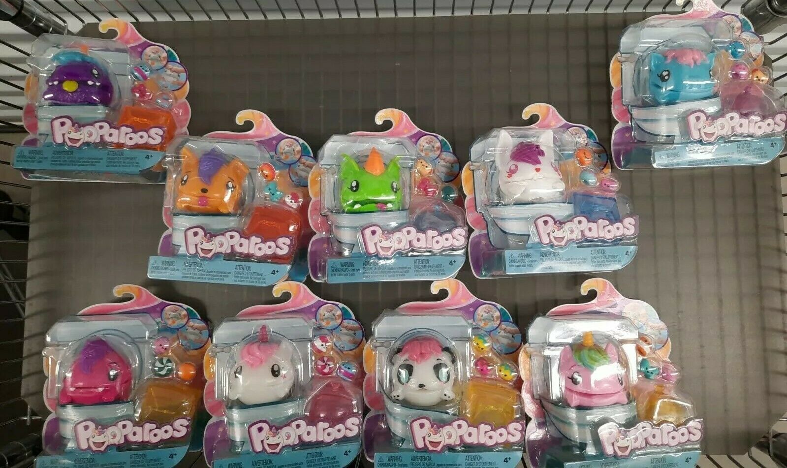 Rare Complete Set of Nine 9 Different POOPAROOS Figures with 3 Food NEW ...