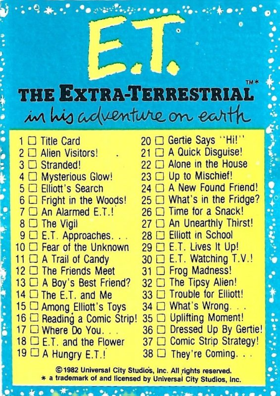 1982 E.T the Extra-Terrestrial Movie Card #87 | Comic Collectibles ...