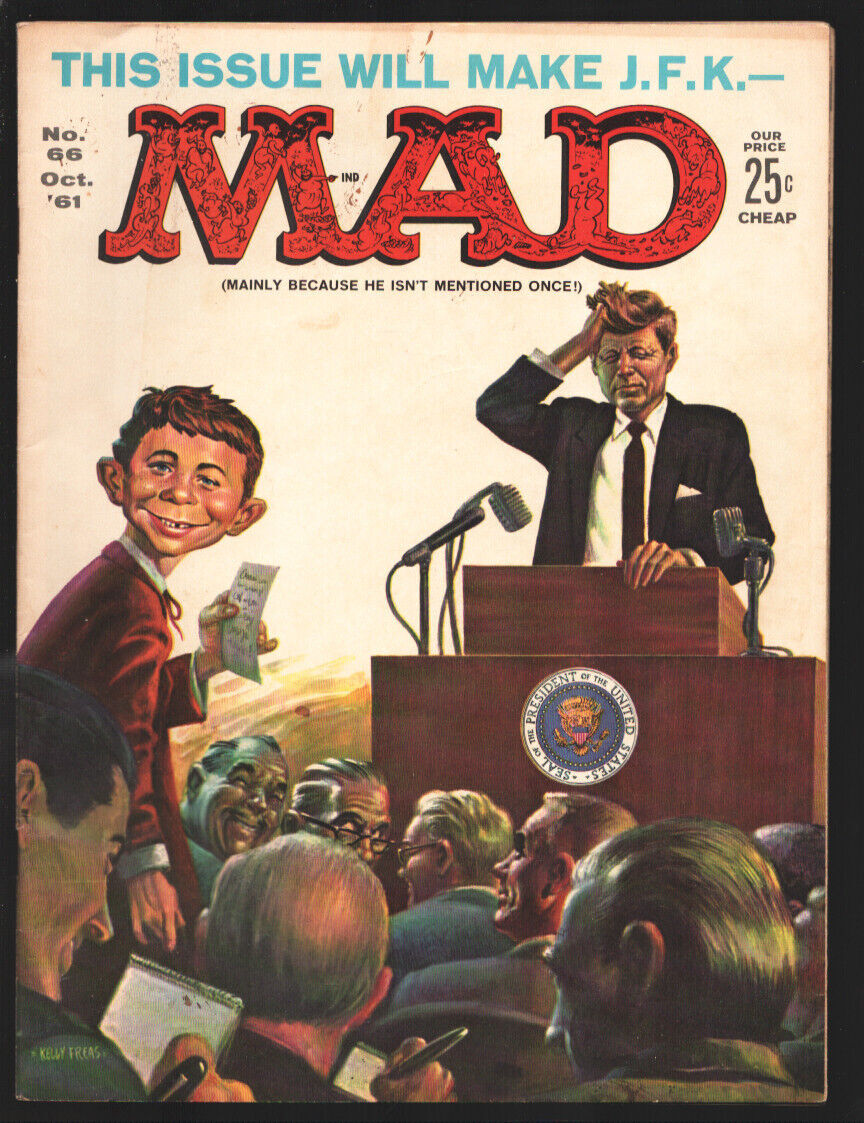 MAD #66-1961-EC-Alfred E. Neuman JFK cover by Kelly Freas-Jack Davis ...
