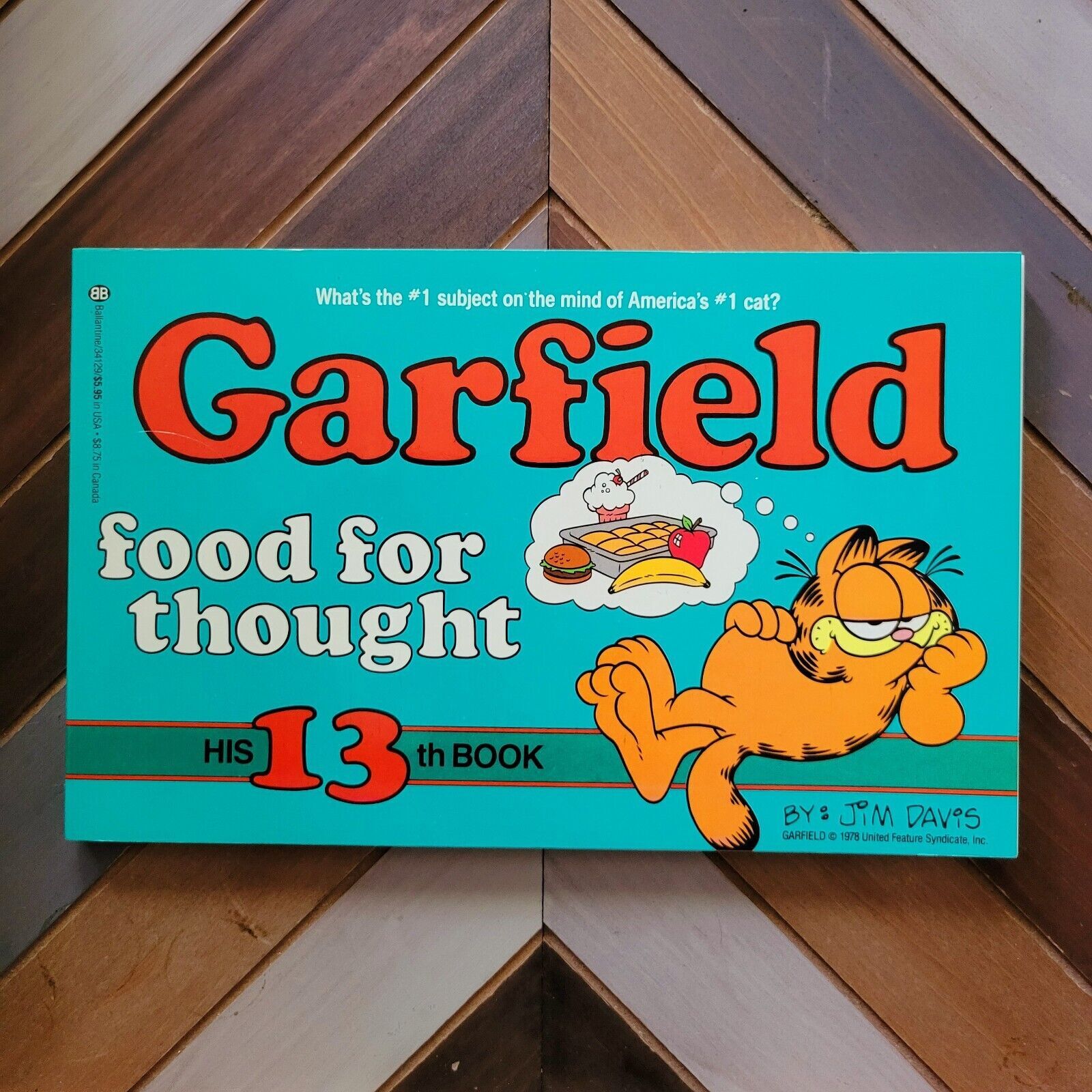 GARFIELD "FOOD FOR THOUGHT" (Jim Davis 1987) His 13th Book / 1st Print ...