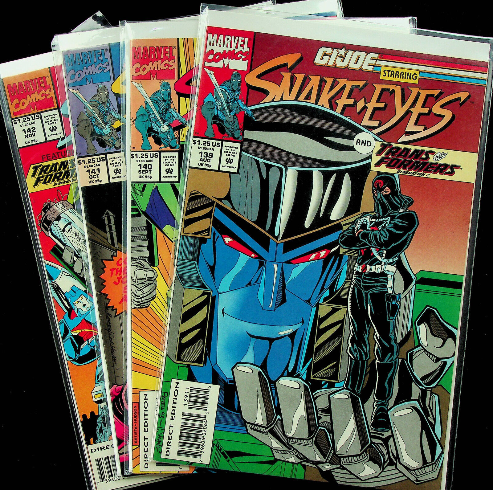 G.I. Joe - Snake-Eyes &Transformers #139-142 (Jul-Oct 1993) - Comic Set ...