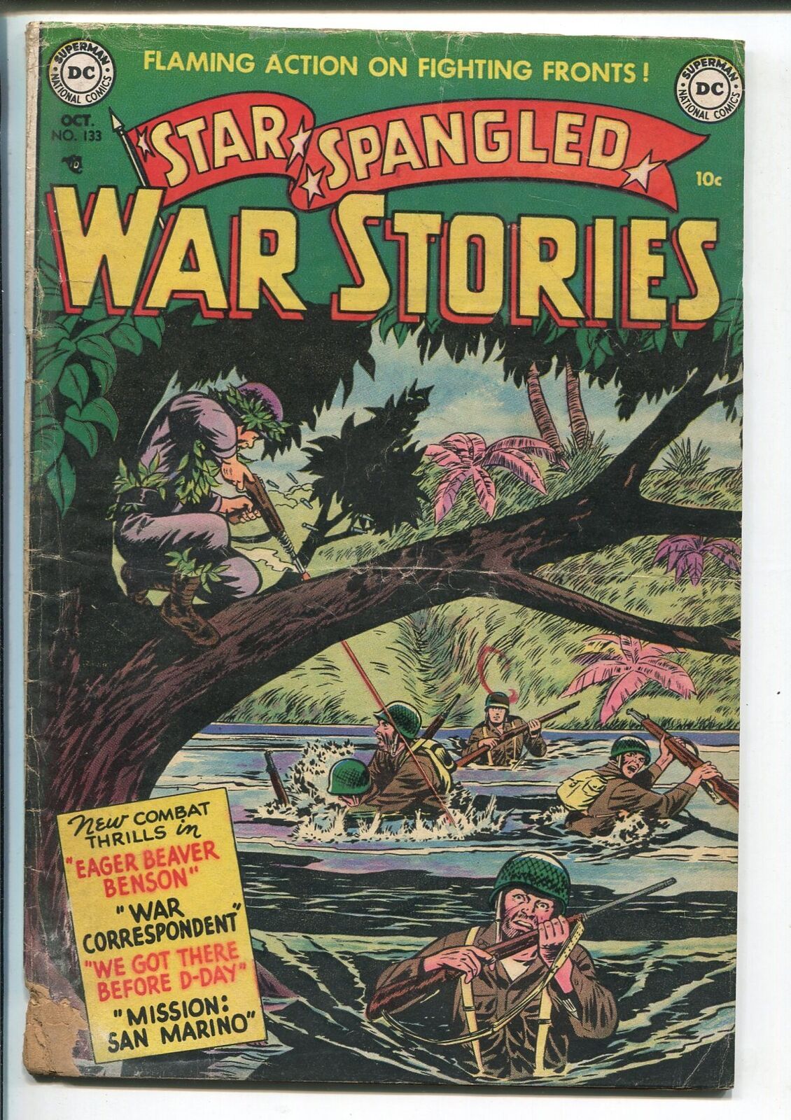 Star Spangled WAR Stories #133 1952-Dc Comics-Wwii-Japanese Sniper-Fr ...