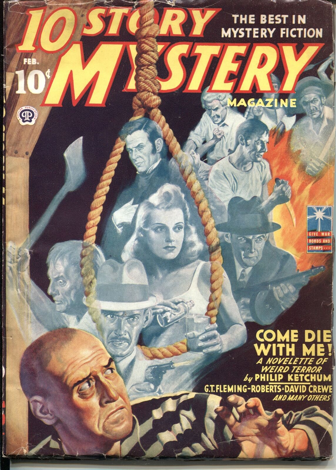 TEN Story Mystery- -Feb 1943--Weird Terror Pulp--Violent Cover--New ...