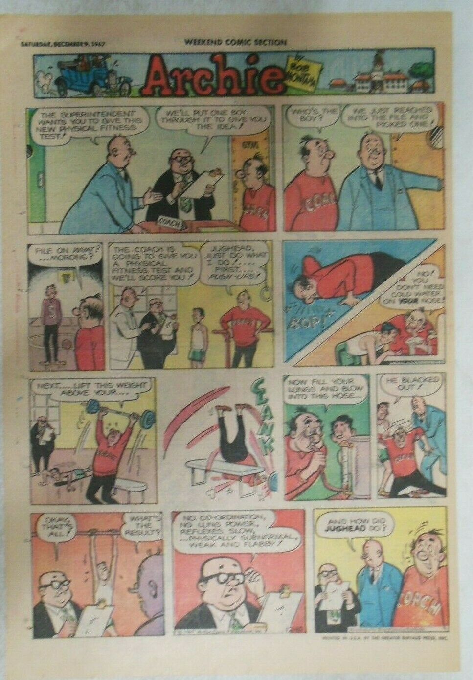 (51) Archie Sunday Pages by Bob Montana from 1967 All Tabloids Color ...