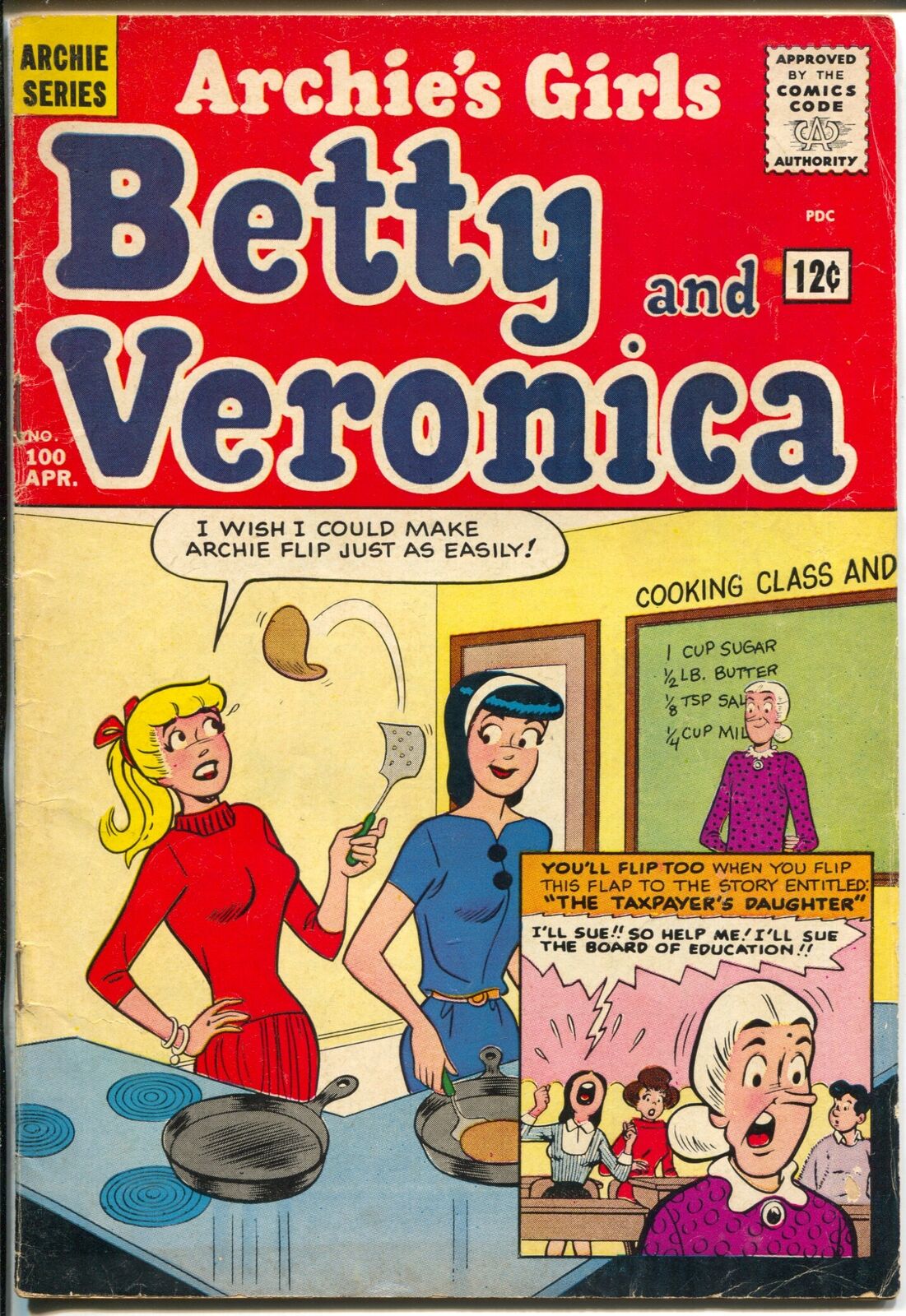 Archie's Girls Betty & Veronica #100 1964-Archie-key 100th issue-pin ...