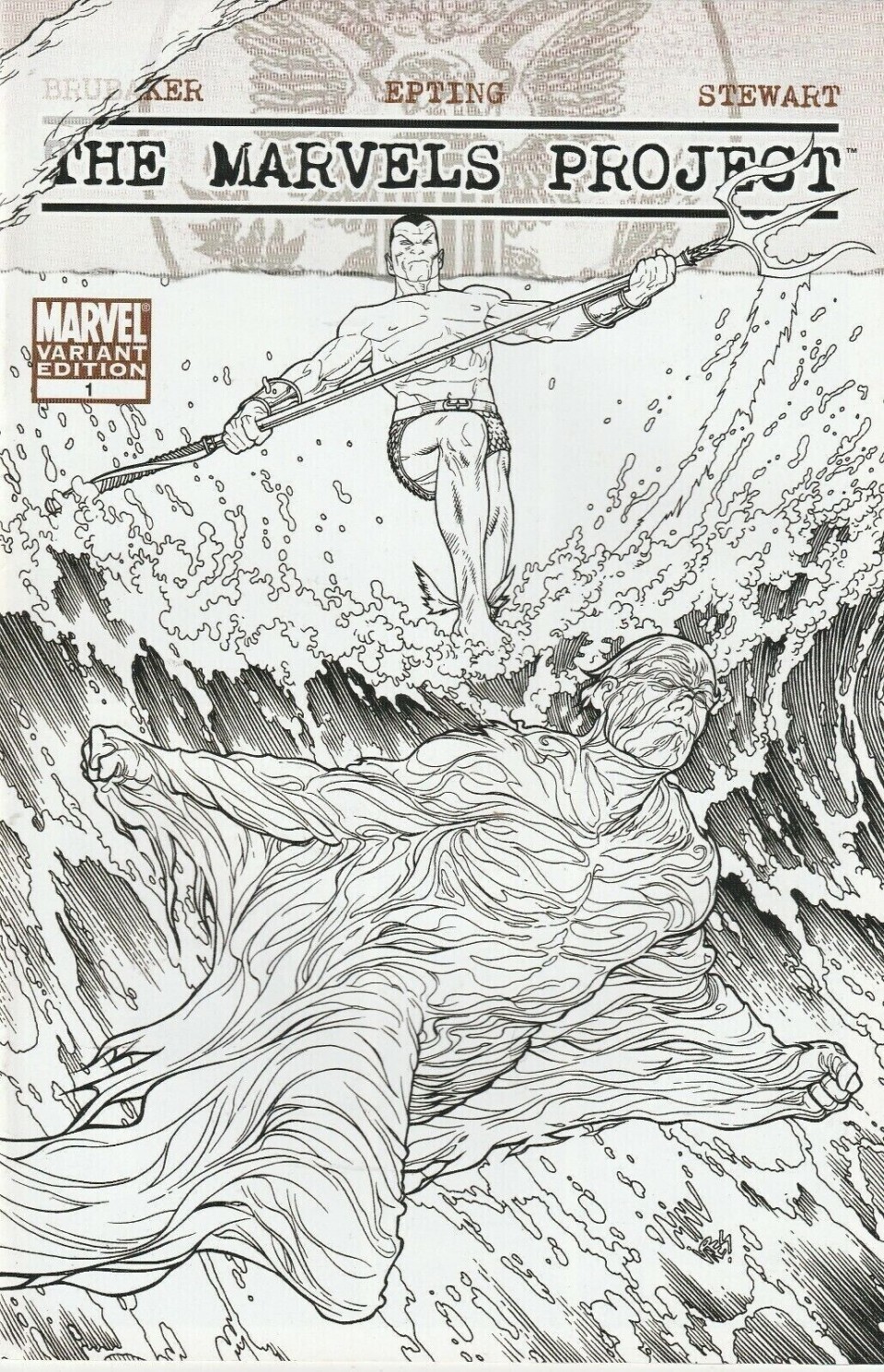 The Marvels Project (2009) #1 VF/NM Sketch Variant Cover Namor Human ...