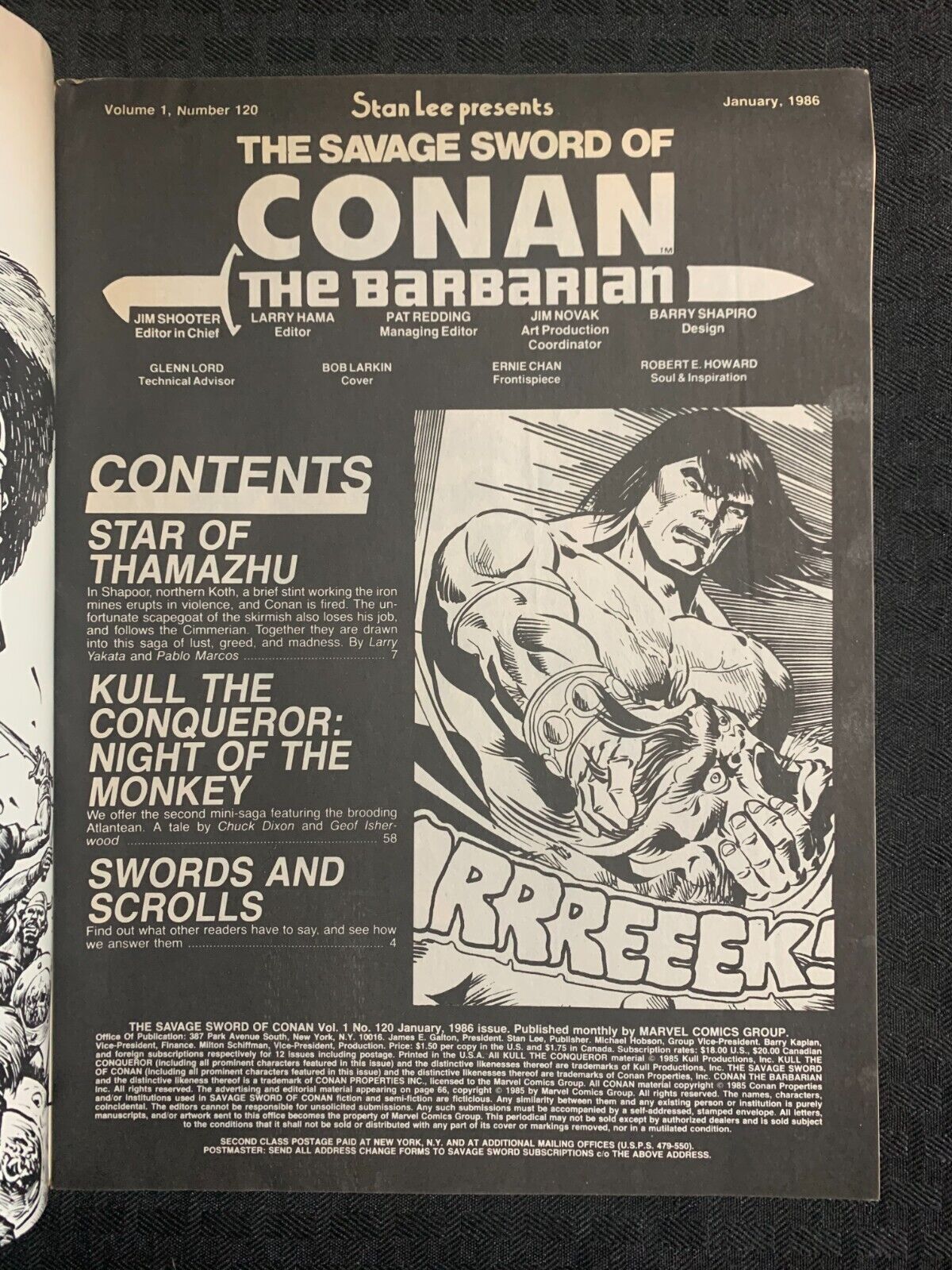 1986 SAVAGE SWORD OF CONAN Magazine #120 VG- 3.5 Bob Larkin Cover ...