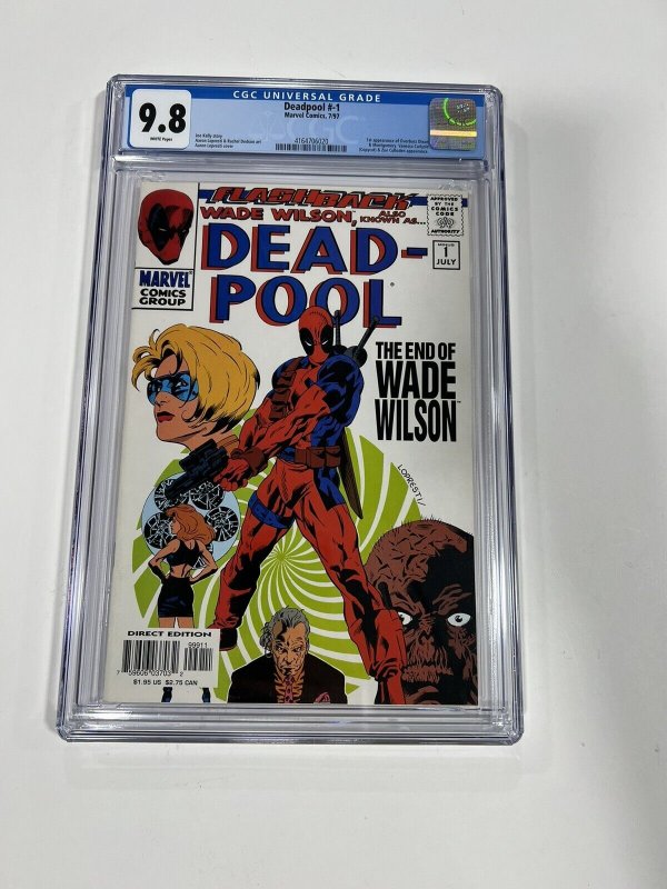 Deadpool -1 cgc 9.8 Flashback Origin story Marvel 1997 | International ...