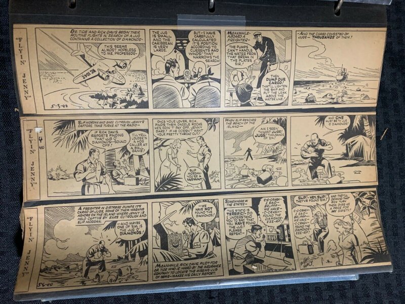 Vintage FLYIN JENNY by Russell Keaton 12x3" Clipped Comic Strip LOT of ...