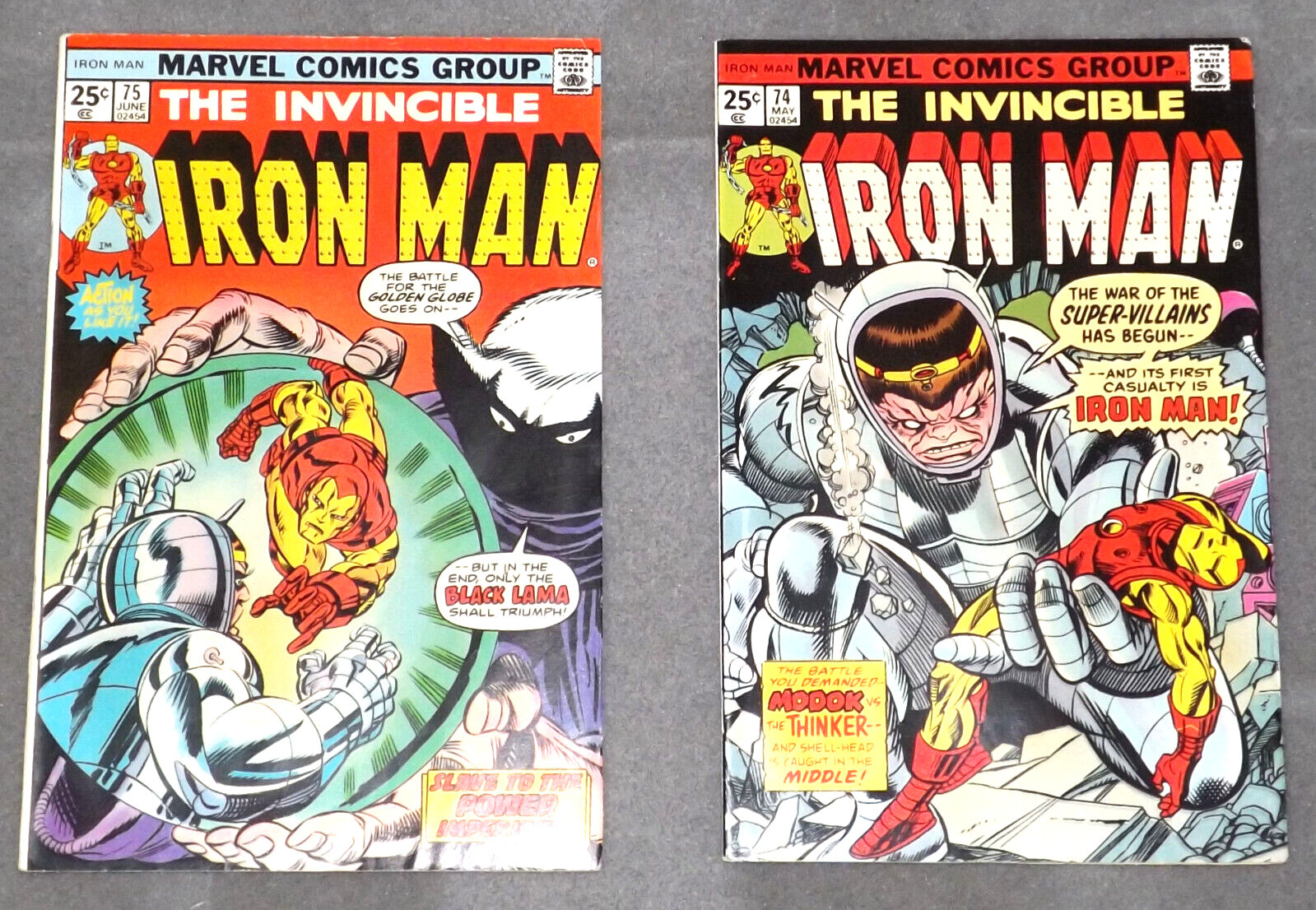 IRON MAN #74 75 Lot VF 2 Issues 1975 MODOK Avenngers Marvel Comics MCU ...