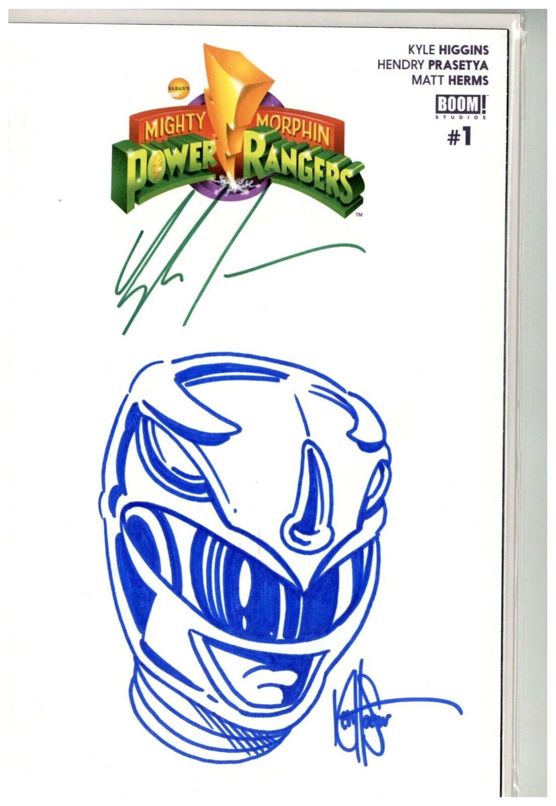 Mighty Morphin Power Rangers #1 Sketch & Signed KEN Haeser/Kyle Higgins ...