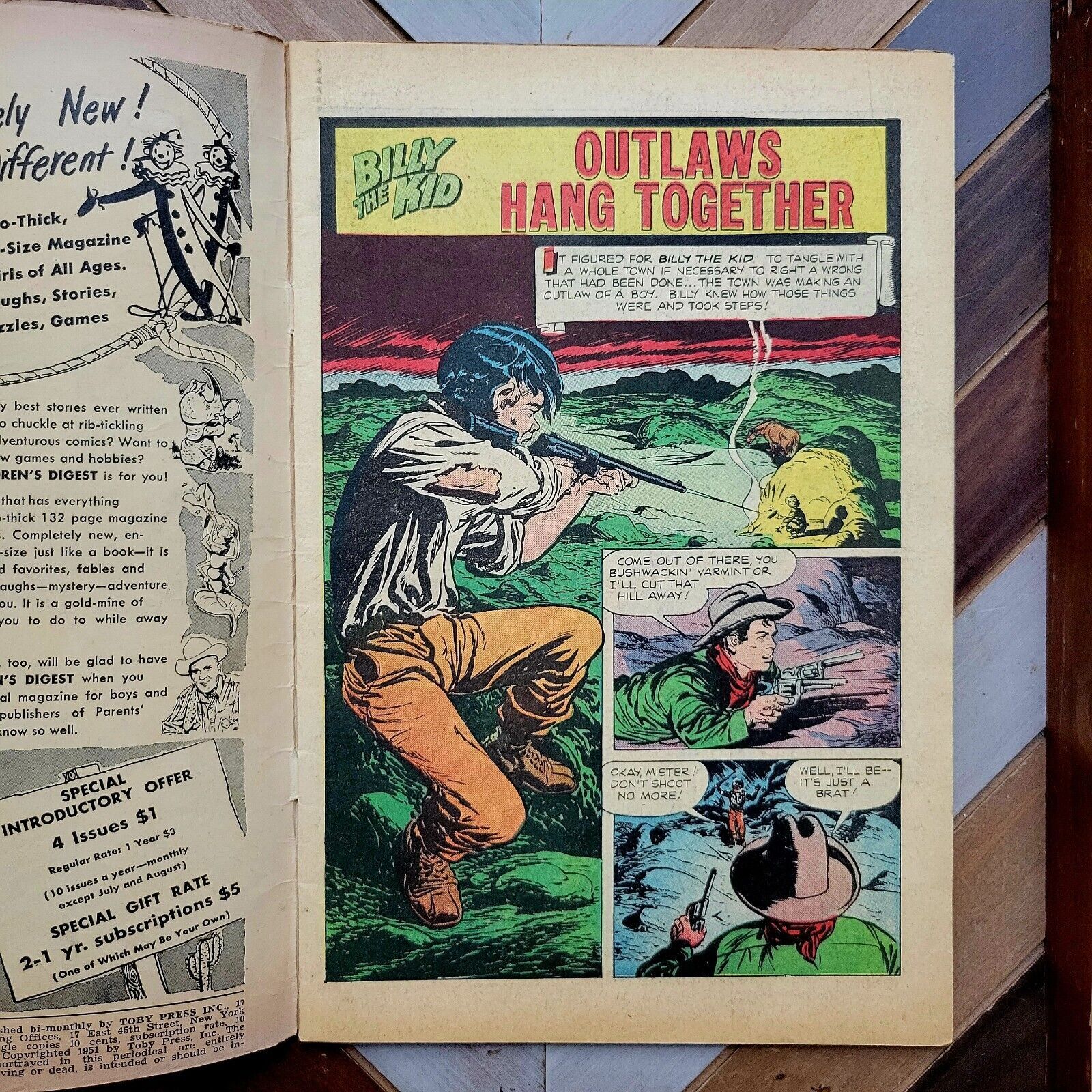 Billy the KID Adventure MAG #4 VG 1951 10c Golden AGE / Western by Jack ...