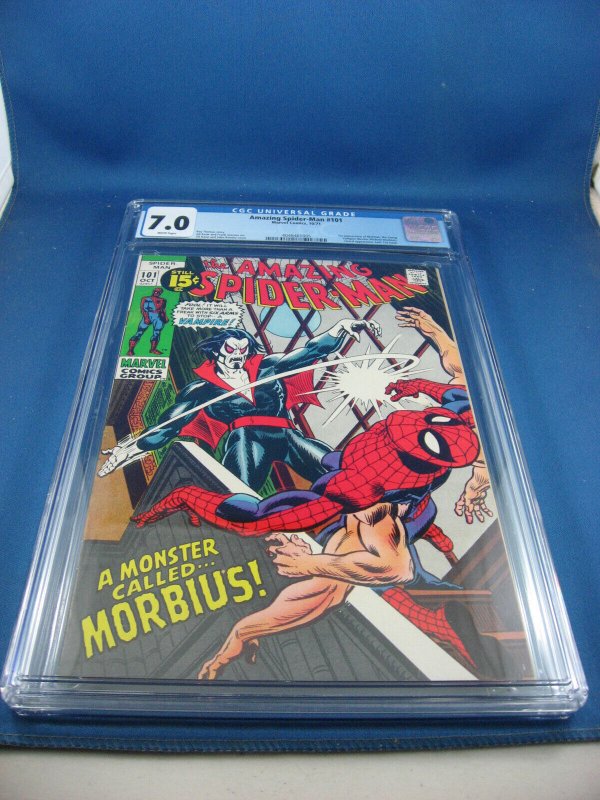 Amazing Spiderman 101 CGC 7.0 First Vampire Morbius 1971 Marvel White ...