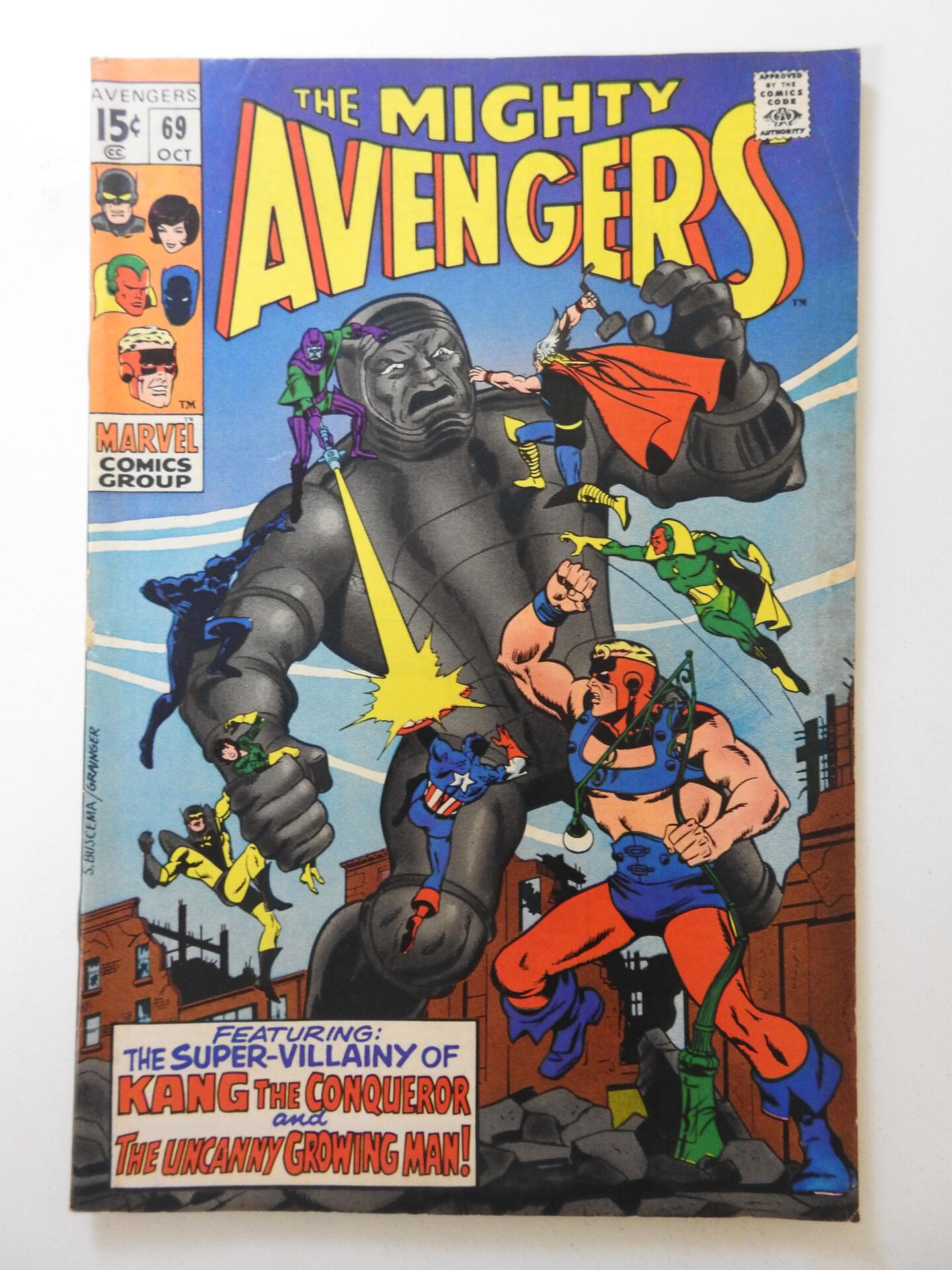 The Avengers #69 (1969) vs Growing Man! Sharp VG+ Condition! | Comic ...