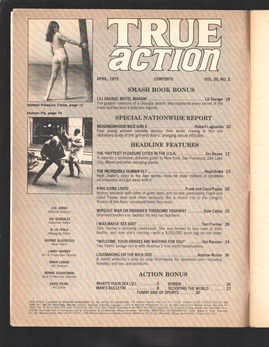 True Action 4/1975-Exploitation-Violence-cheesecake-King Kong Lives ...