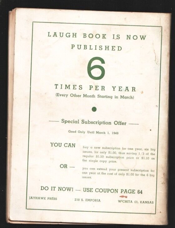 Charley Jones' Famous Laugh Book Magazine #14 2/1949-cannibalism cover ...