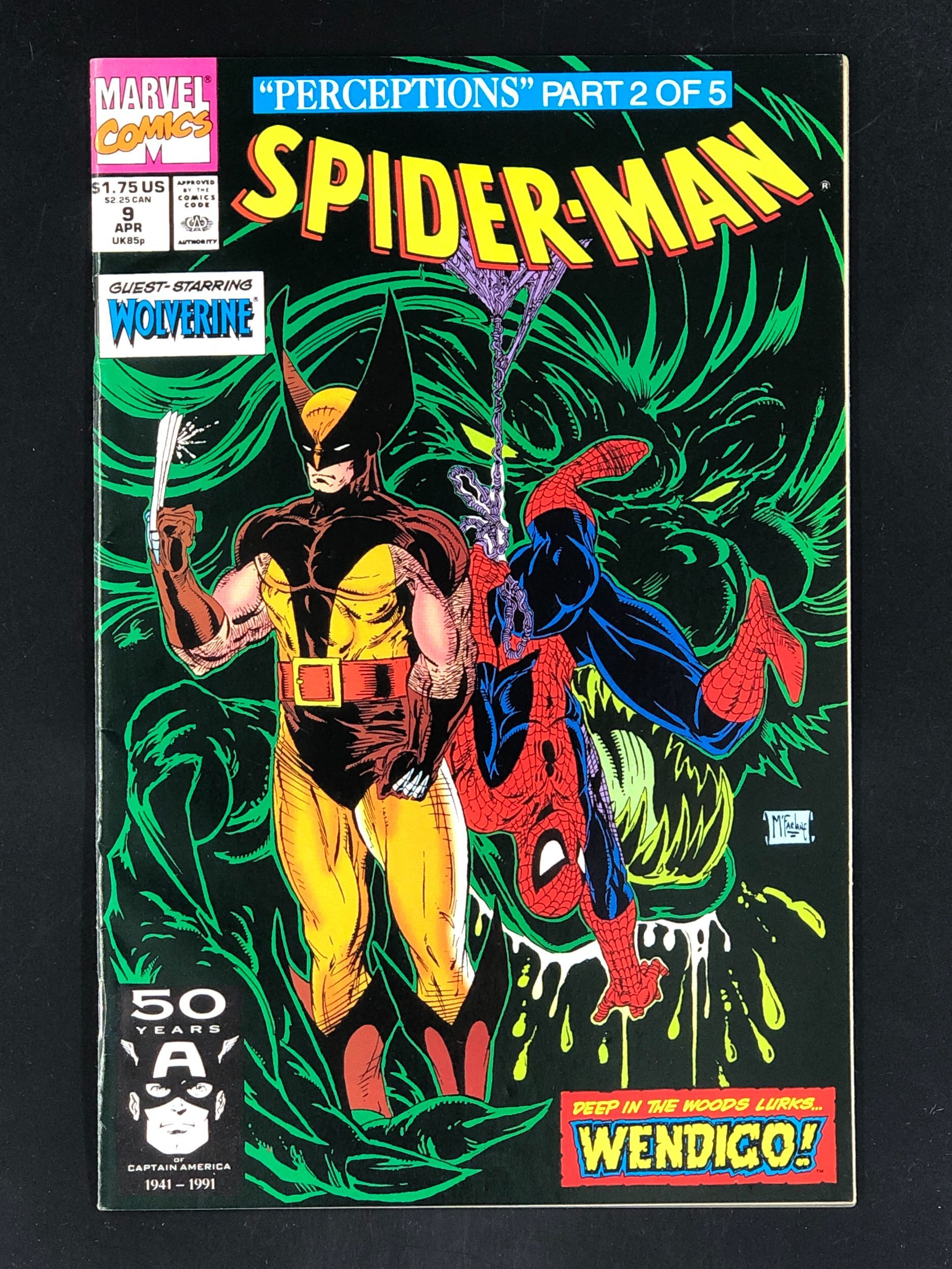 Spider-Man #9 (1991) Wolverine and Wendigo Appearance, McFarlane ...