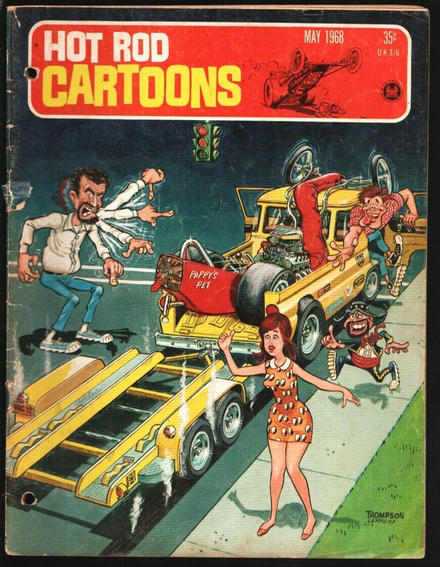 Hot Rod Cartoons #21 1968-Petersen-Race car & hot rod comics-2 binder ...