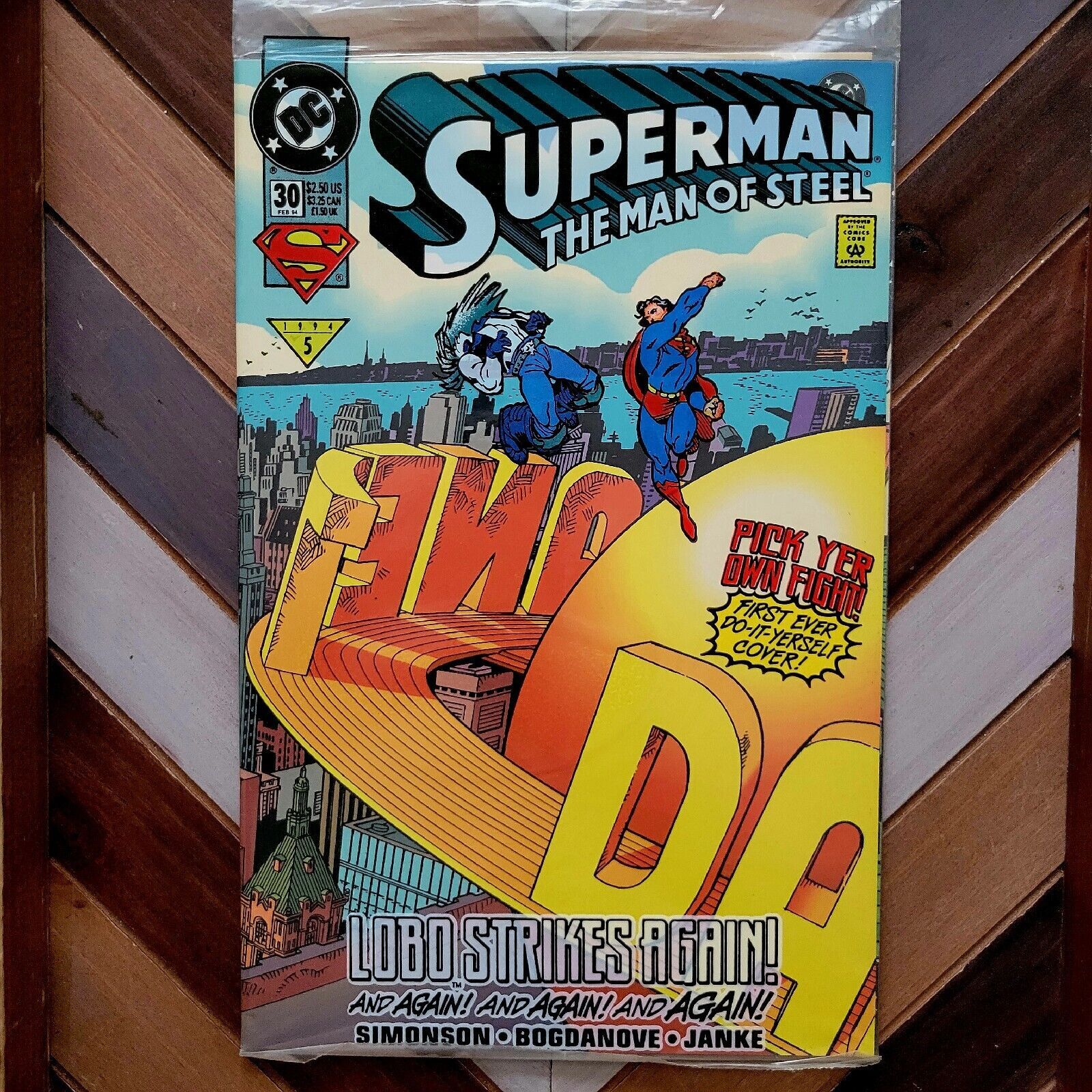 SUPERMAN: Man of Steel #30 (DC 1994) HIGH GRADE! Lobo! D.I.Y Cover with ...