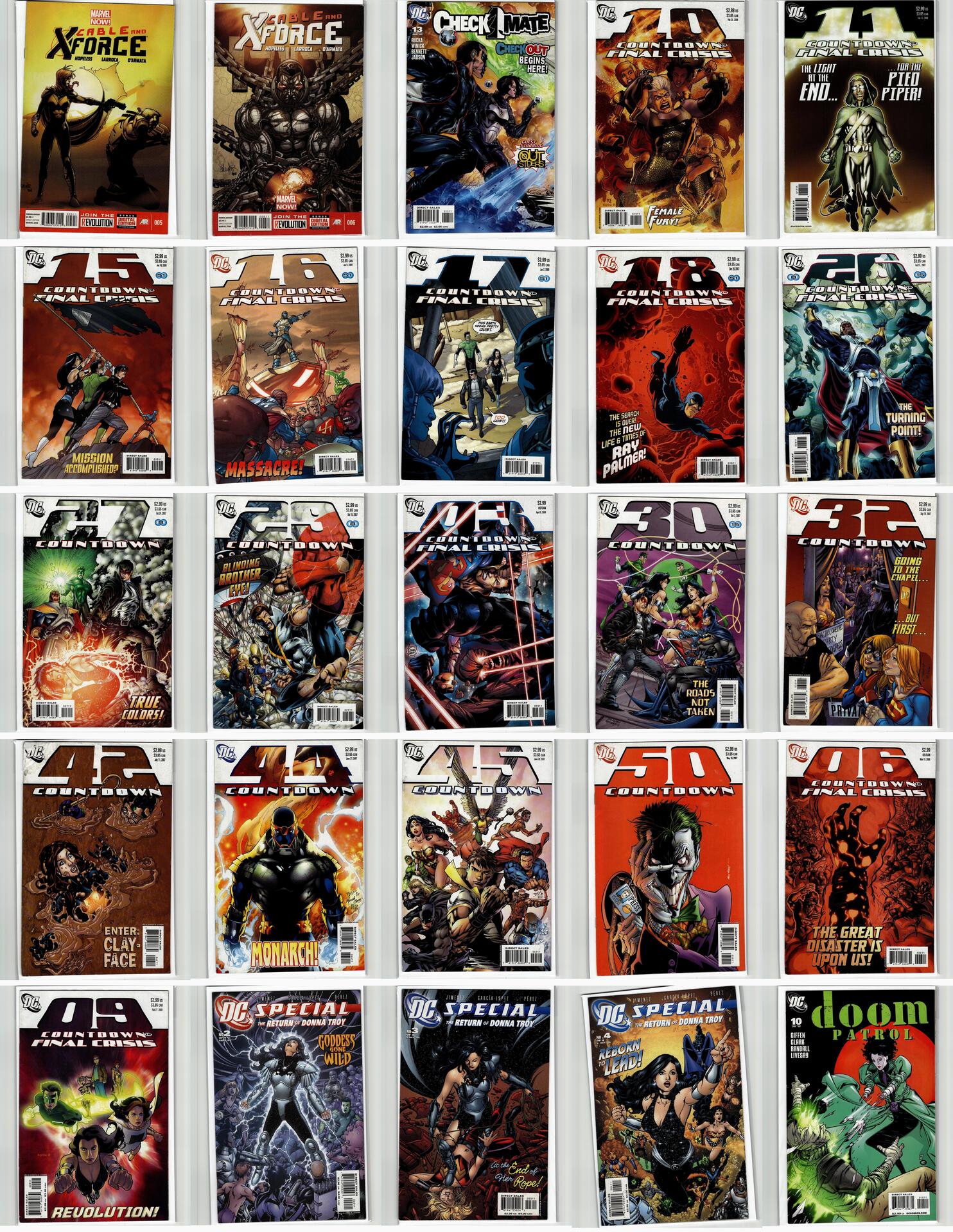 Lot of 25 Comics (See Description) Countdown, X Force, Cable, Checkmate ...