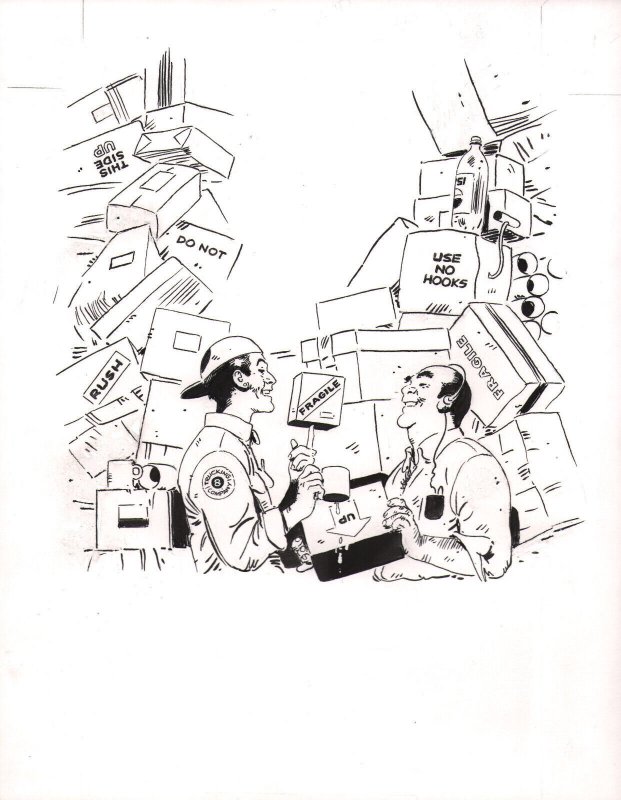 Bad Package Handlers Gag Art By Frank Thorne | Comic Collectibles ...