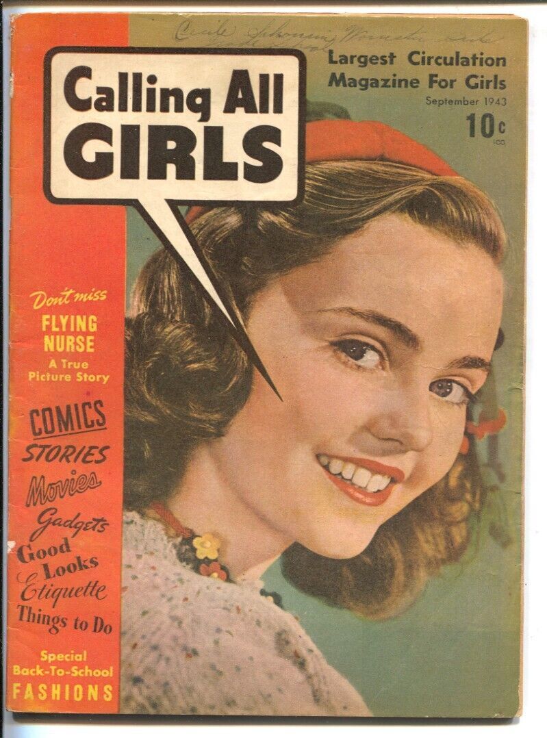 Calling All Girls #21 1943- Judy Wing-sWWII stories-photo cover-Roy ...