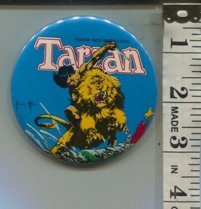 Tarzan Pin Back Button Frazetta art 1970's-3" pin back button- Frank ...